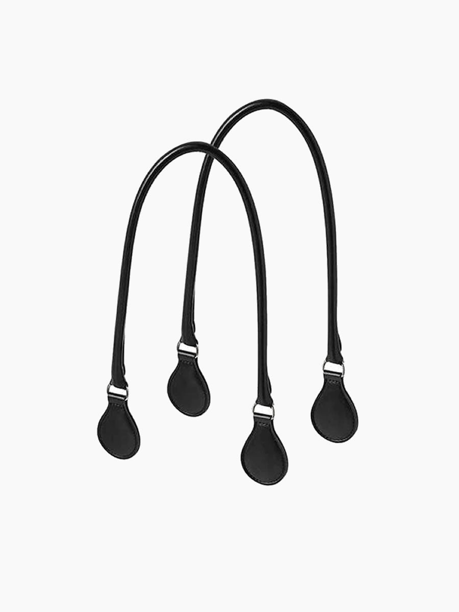 Long eco leather tubular handle black | O bag UK